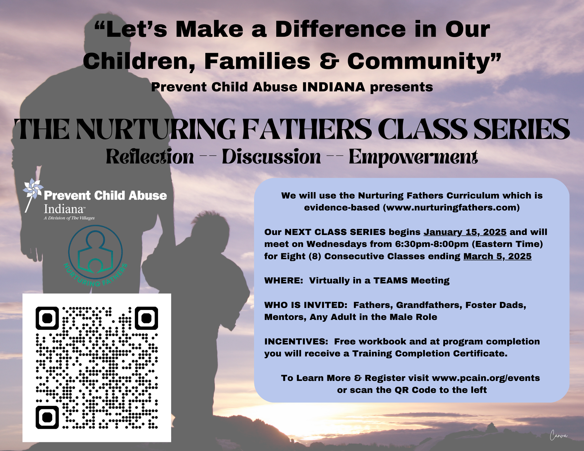 Nurturing Fathers Class Series Jan15-Mar5 2025 - Prevent Child Abuse ...